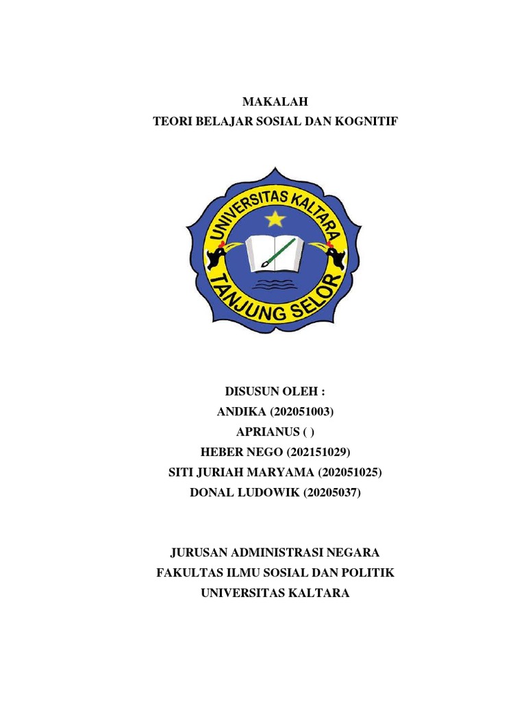 Kelompok 1-Teori Sosial Dan Kognitif | PDF