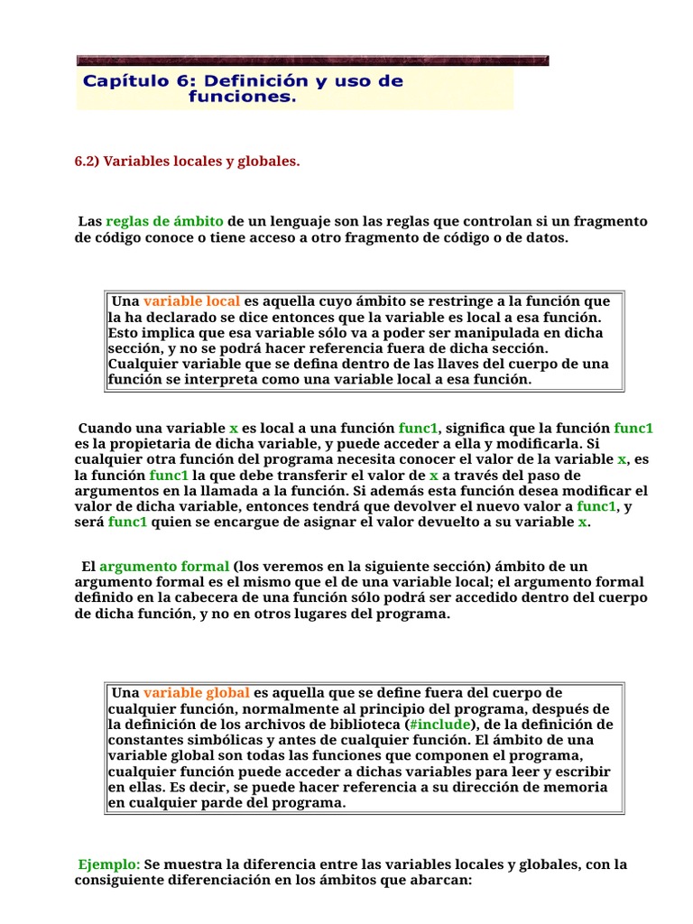Variables Locales y Globales | PDF | Variable (informática) | Función ...