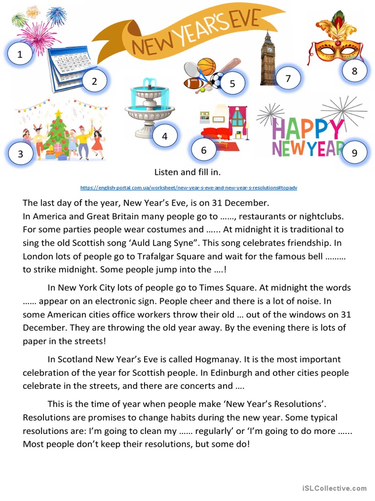 New Year’s Eve Celebrations and Resolutions | PDF | Ceremonies ...