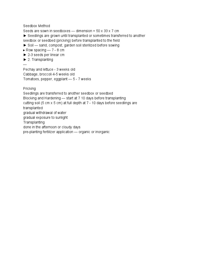 Seedbox Method for Seedling Germination | PDF