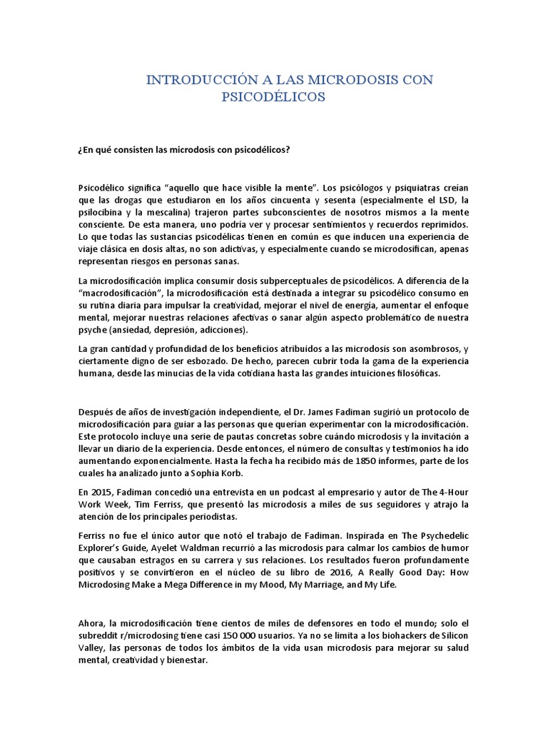Guía Sobre Microdosis | PDF | Pensamiento | Las emociones