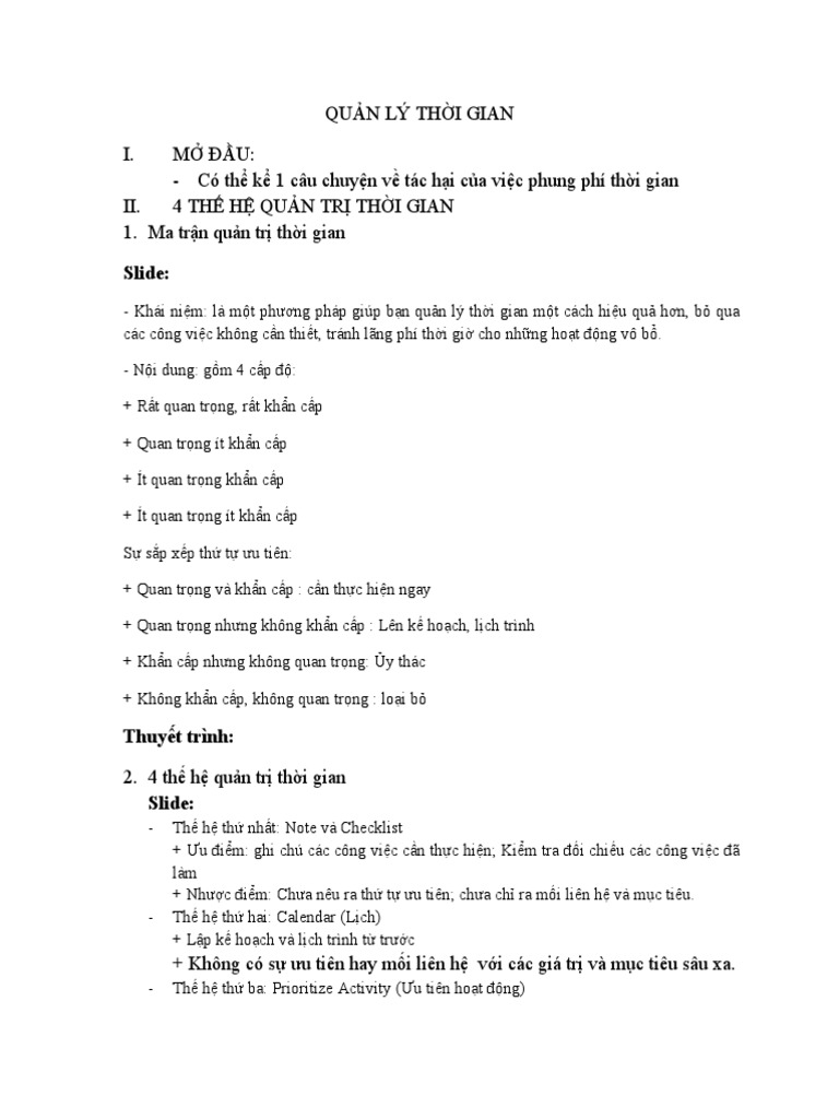 Qu N Lý TH I Gian | PDF