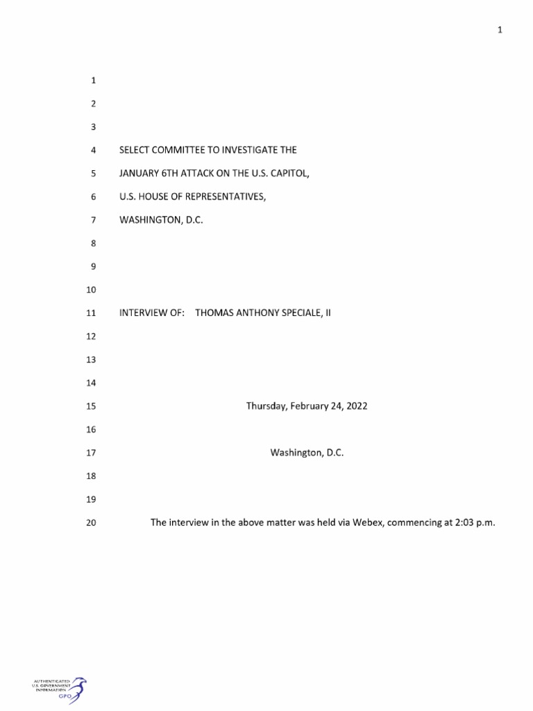 Thomas Speciale II Transcript | PDF | Defense Intelligence Agency ...