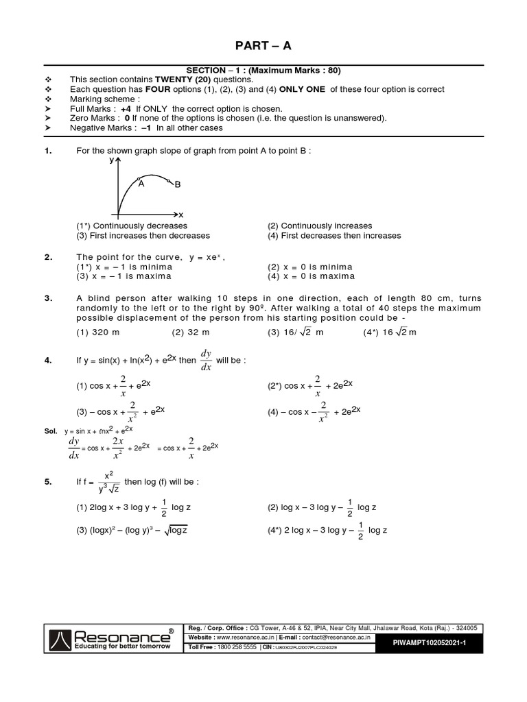 Iwa Mpt-1 Physics Que. & Sol. | PDF | Euclidean Vector | Maxima And Minima
