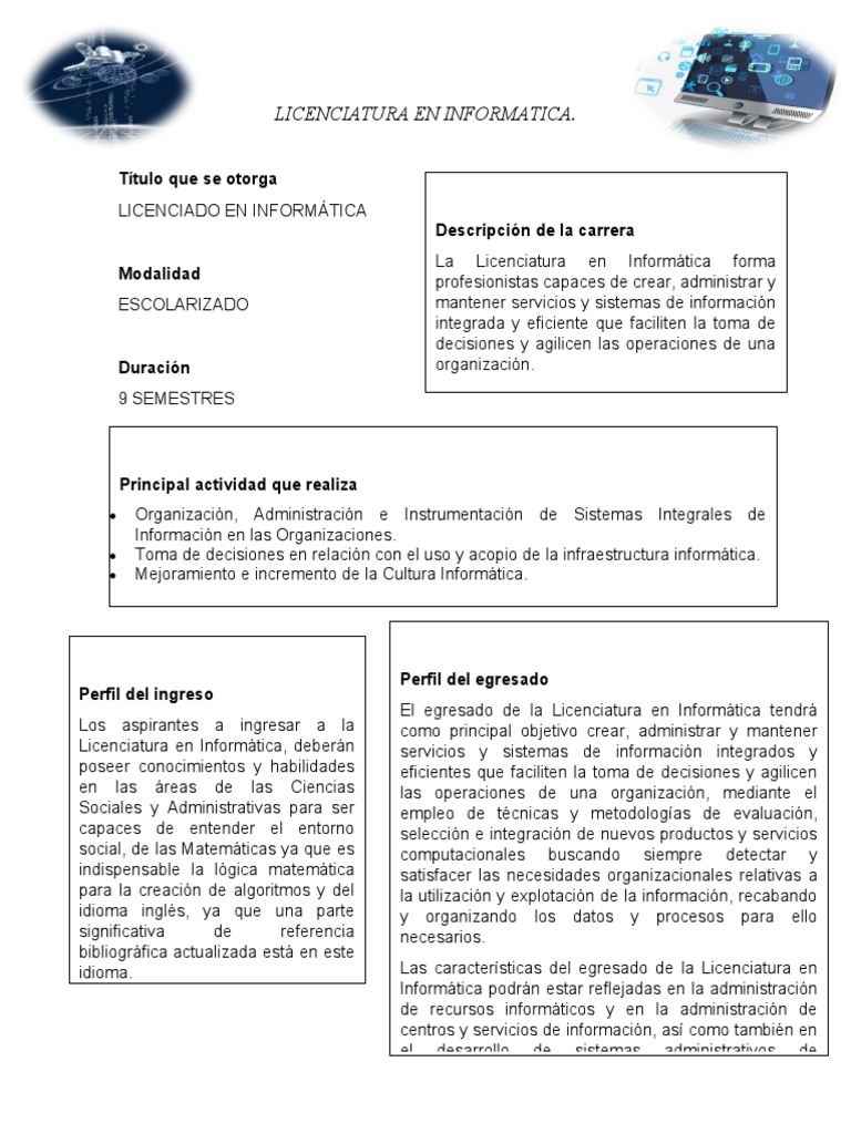 Licenciatura en Informatica | PDF | Ciencias de la Computación ...