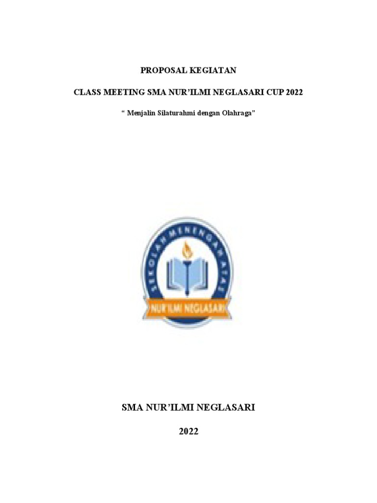 Proposal Class Meeting SMA Nur'ilmi 2022 | PDF | Karier & Perkembangan