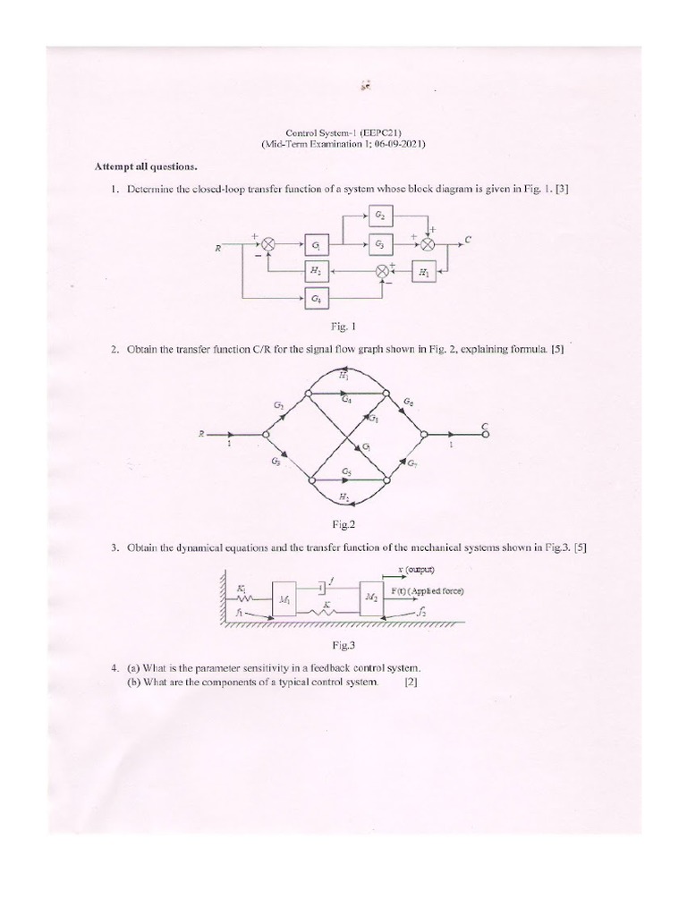 Control System 1 Pyqs Pdf Control Theory Cybernetics