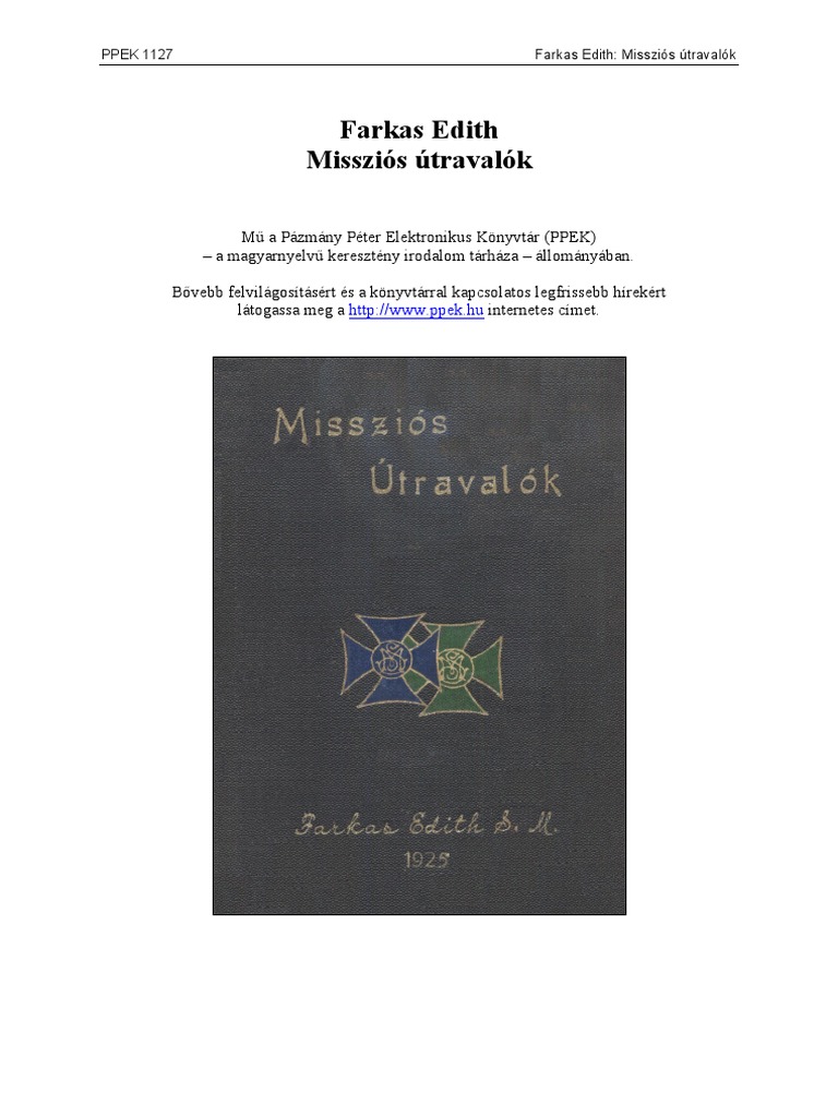 Farkas Edith Misszios Utravalok | PDF