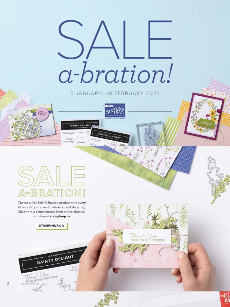 Stampin' Up! January-February 28, 2023 Sale-A-Bration Catalogue | PDF ...