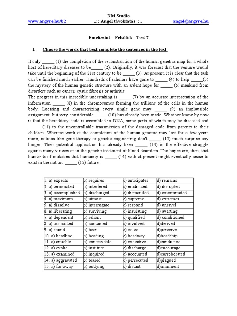 Felso Emelt7 | PDF | Genetics | Gene