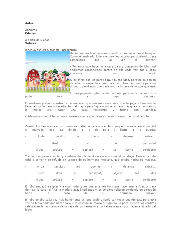 Los Tres Cerditos Pdf