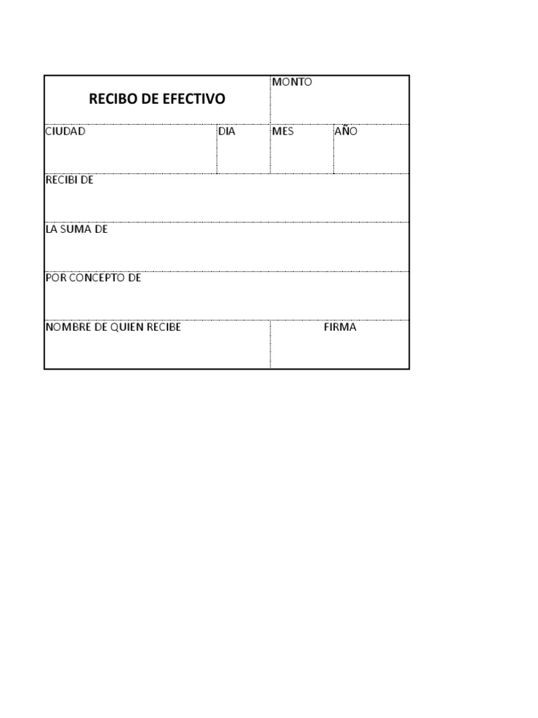 Recibo de Efectivo | PDF