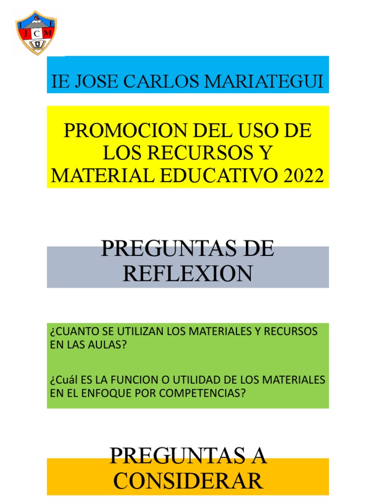 Promocion Del Uso de Los Recursos y Material | PDF