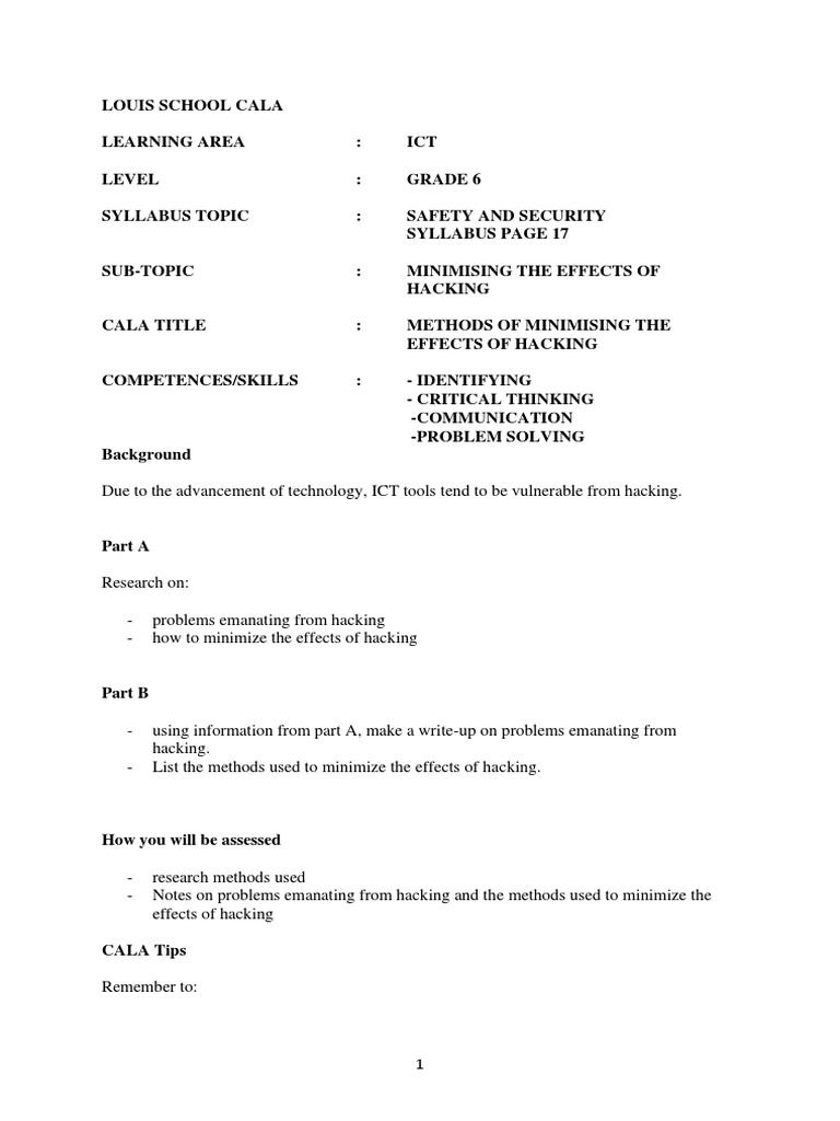 Cala 1 Ict | Download Free PDF | Educational Technology | Security Hacker