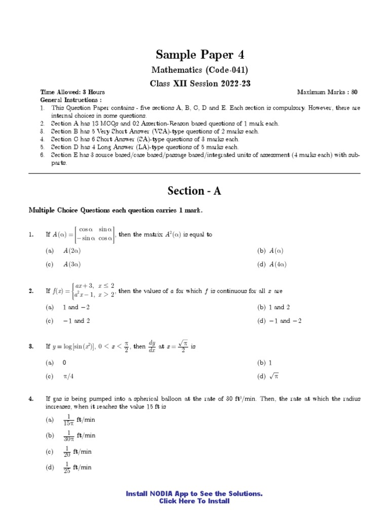 Sample Paper 2 | PDF | Fertilizer | Geometry