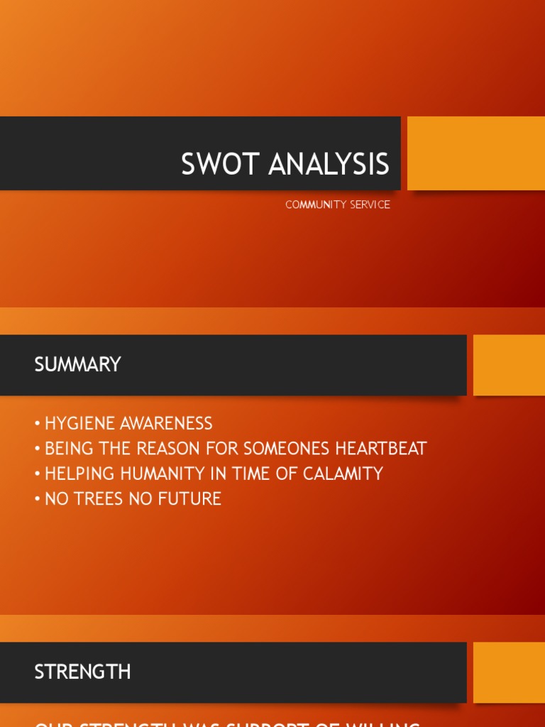 Community Service SWOT Analysis | PDF