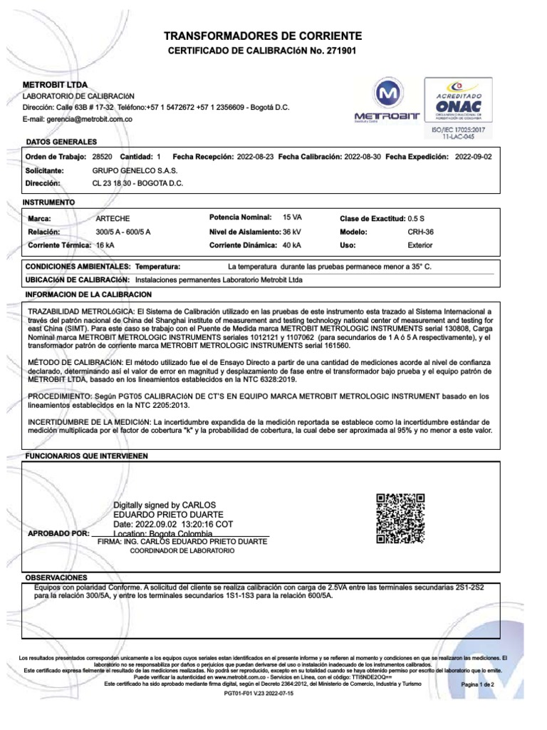 CT Demanda - Compressed | PDF | Calibración | Metrología
