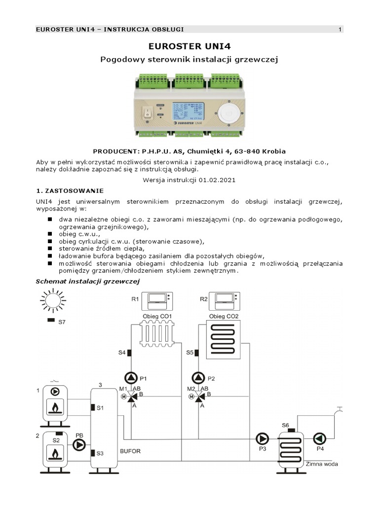 EUROSTER UNI4 - Instrukcja Obsługi | PDF