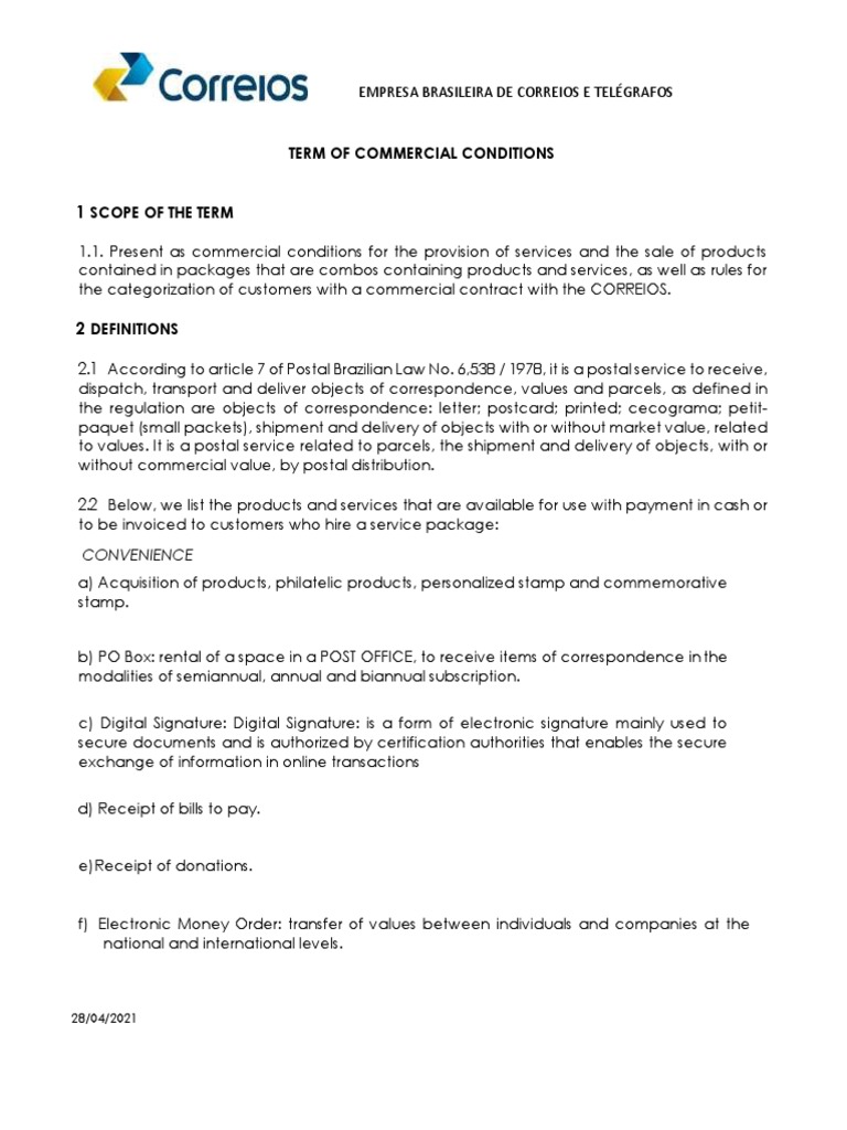 Terms of Commercial Conditions - Private Company - EN - Last Version ...