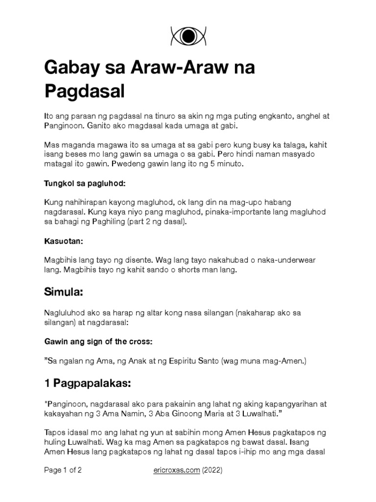 Gabay Sa Araw Araw Na Pagdasal | PDF