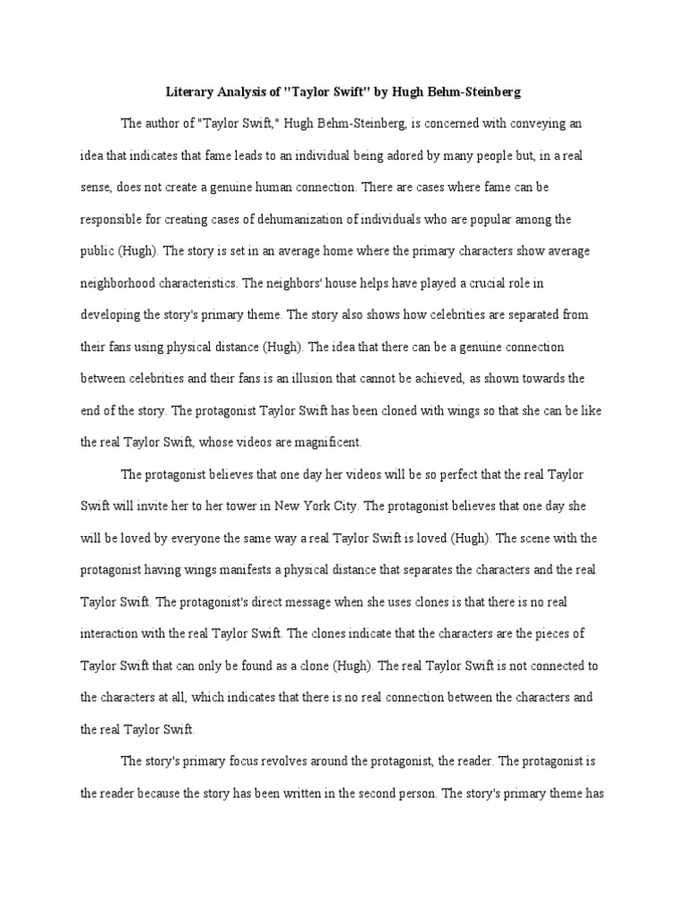 Literary Analysis of Taylor Swift | PDF | Jealousy | Psychology