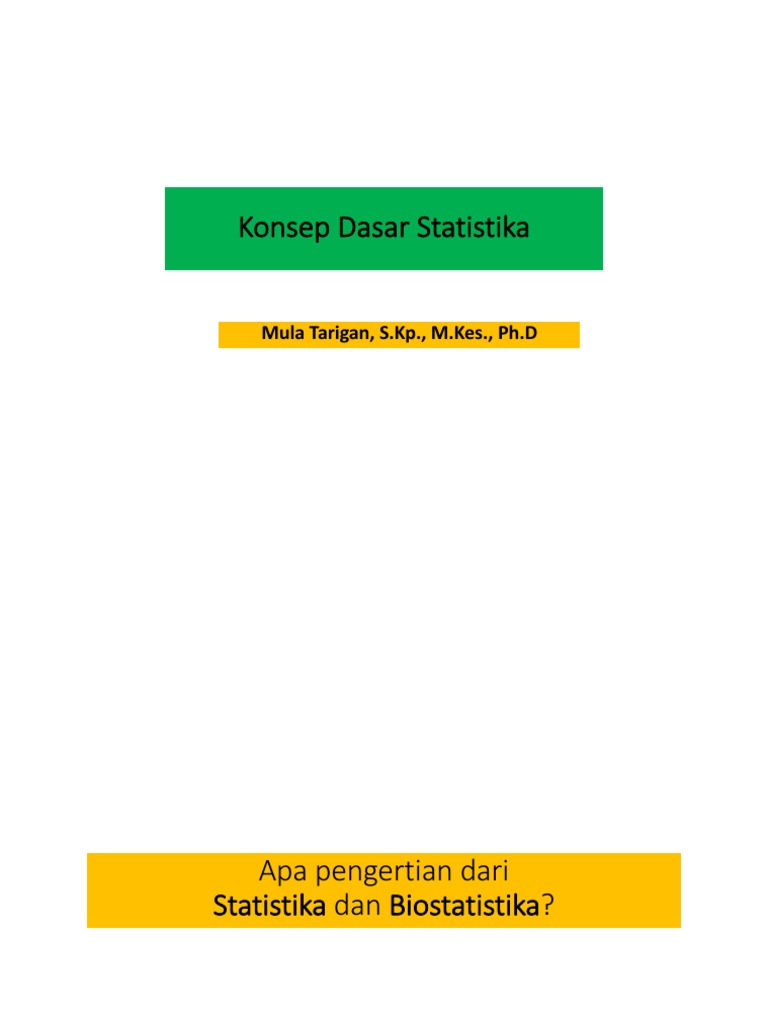 Konsep Dasar Statistika | PDF