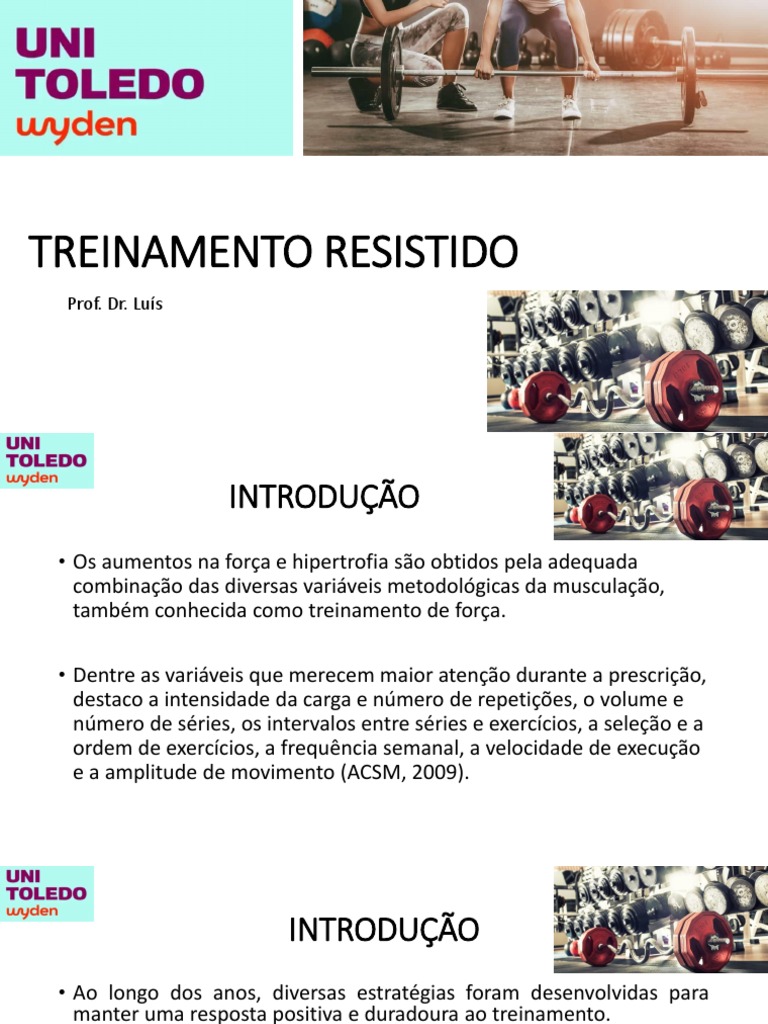 01 - Treinamento Resistido | PDF | Musculação | Hipertrofia muscular