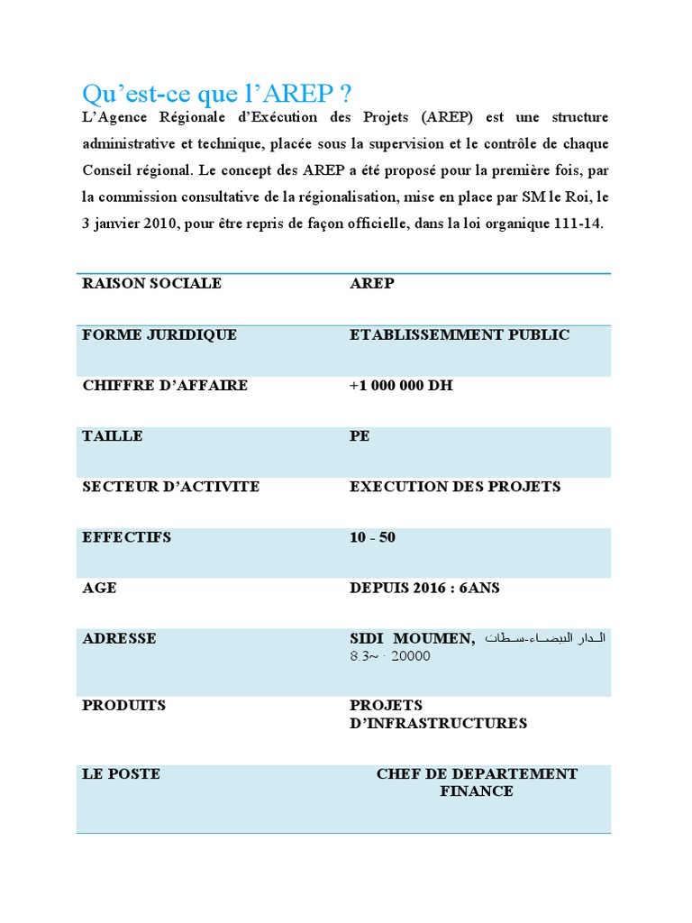 Qu'est-Ce Que l'AREP ? | PDF