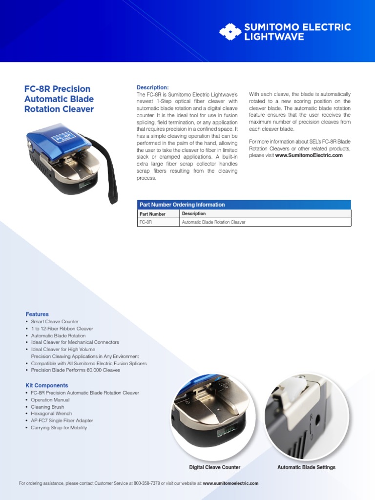 The FC-8R: An Automatic Blade Rotation Cleaver for Precision Cleaving in Confined Spaces | PDF ...