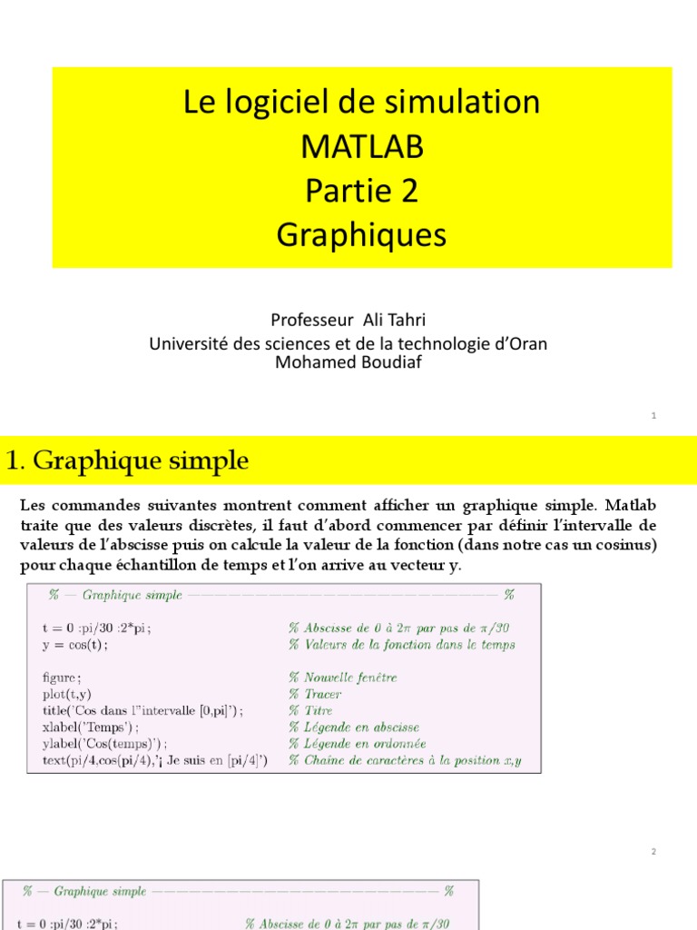 Matlab Part2 Graphiques | PDF | Euclidean Vector | Matrix (Mathematics) Matlab Part2 Graphiques | PDF | Euclidean Vector | Matrix (Mathematics)