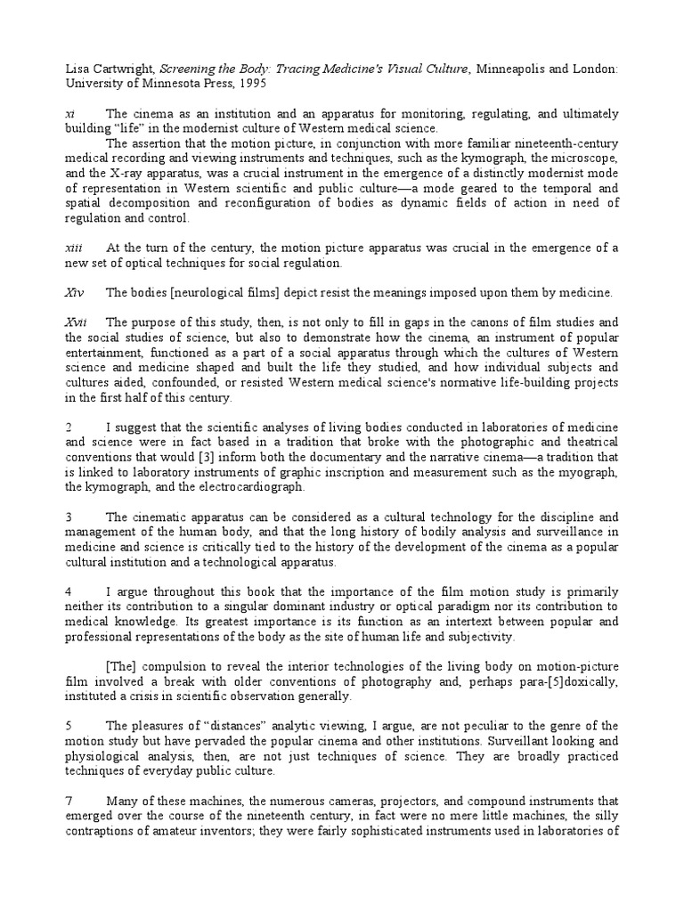 Lisa Cartwright, Screening The Body | PDF | Microscope | Science