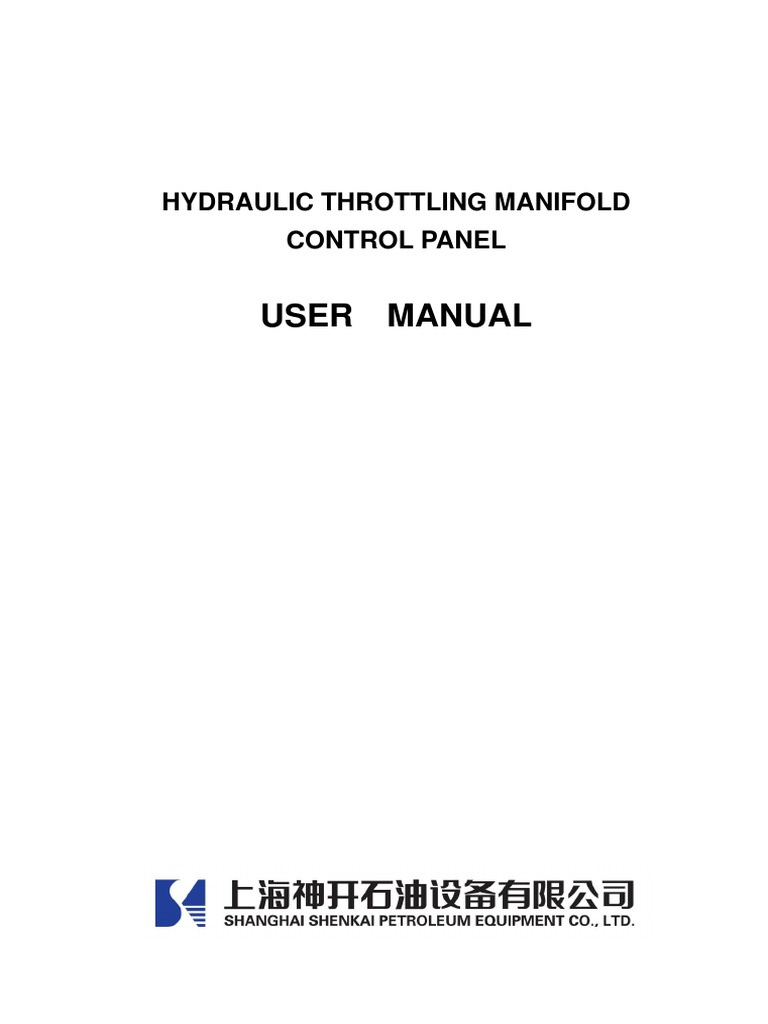 Hydraulic Choke Control Panel Manual | PDF | Valve | Throttle
