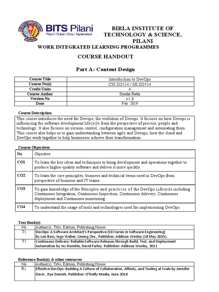 Csi ZG514 Course Handout | Download Free PDF | Agile Software Development | Software Quality