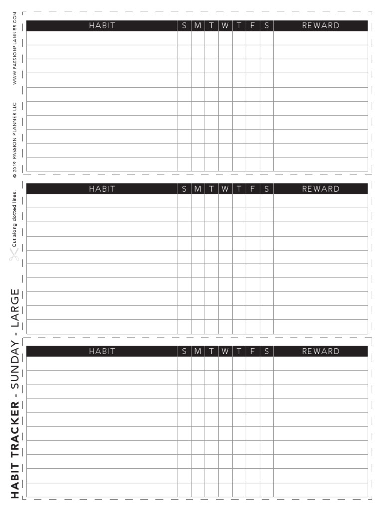 Habit Tracker Sunday Large | PDF