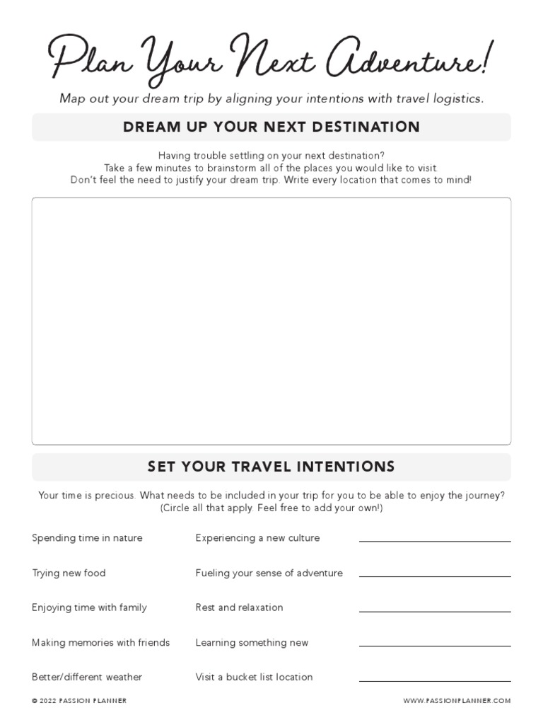 Travel Planning Worksheet 2 | PDF