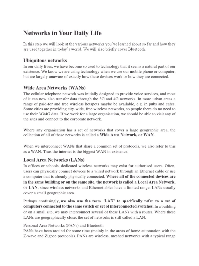 Networks in Your Daily Life | PDF | Computer Network | Local Area Network