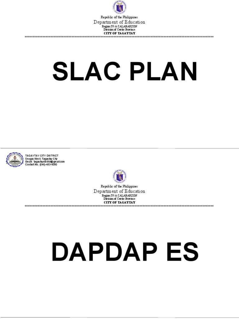 Slac Plan | PDF | Teachers | Teaching Method