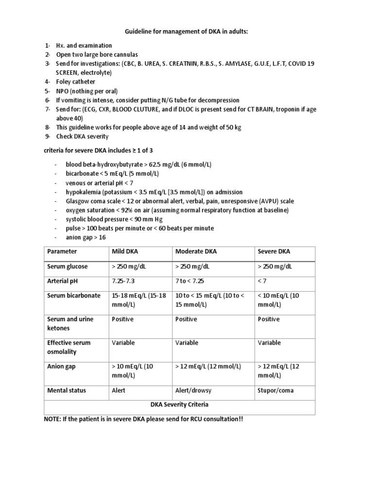 Dka Guide Line Version 3 | PDF | Medicine | Diseases And Disorders