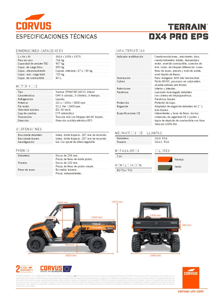 Terrain - DX4 PRO EPS - 21 - Ficha Tecnica 1 | PDF | Tracción en las ...