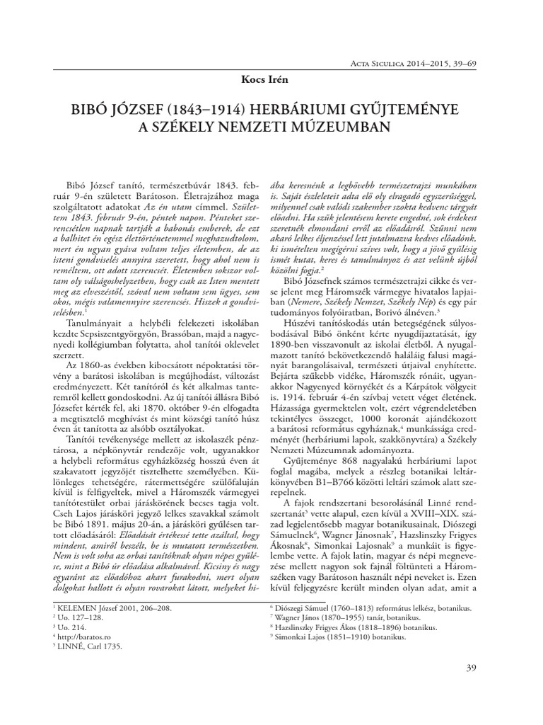 Acta Siculica2014 2015 039 069 Kocs | PDF