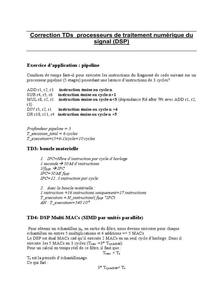 Correction TDs 3 4 | PDF | Méthodes et références pédagogiques | Ordinateurs