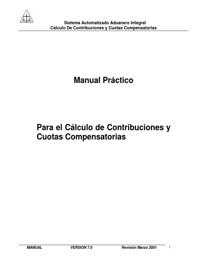 Manual Práctico para Cálculo de Contribuciones y Cuotas Compensatorias | PDF | aduana | Impuestos