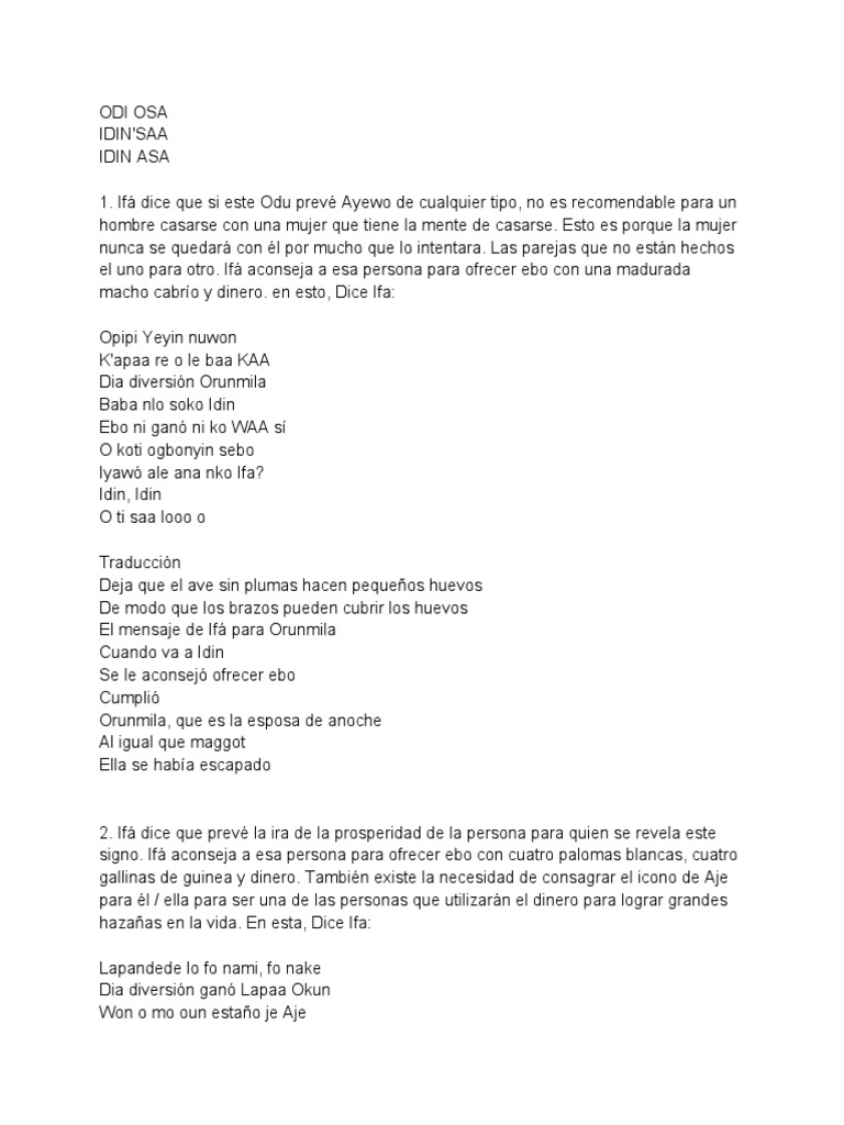 10 Odi Osa Ingles | PDF