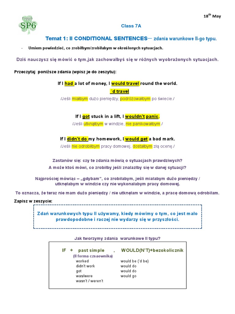 Second Conditional Meega | PDF