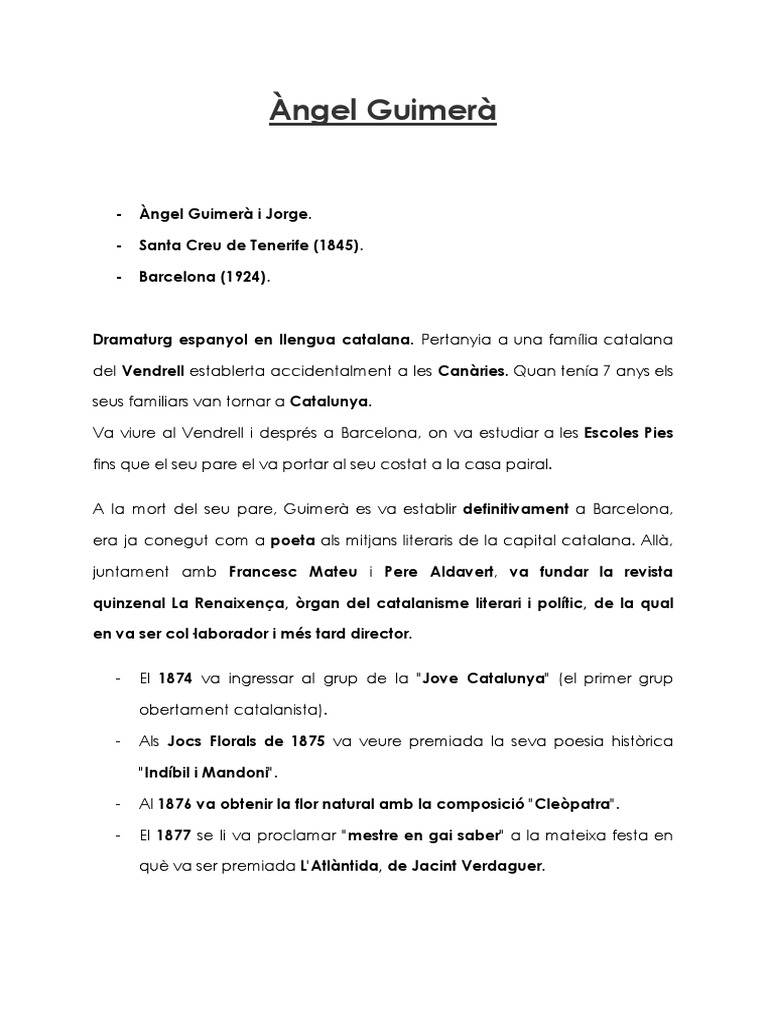 Àngel Guimerà | PDF
