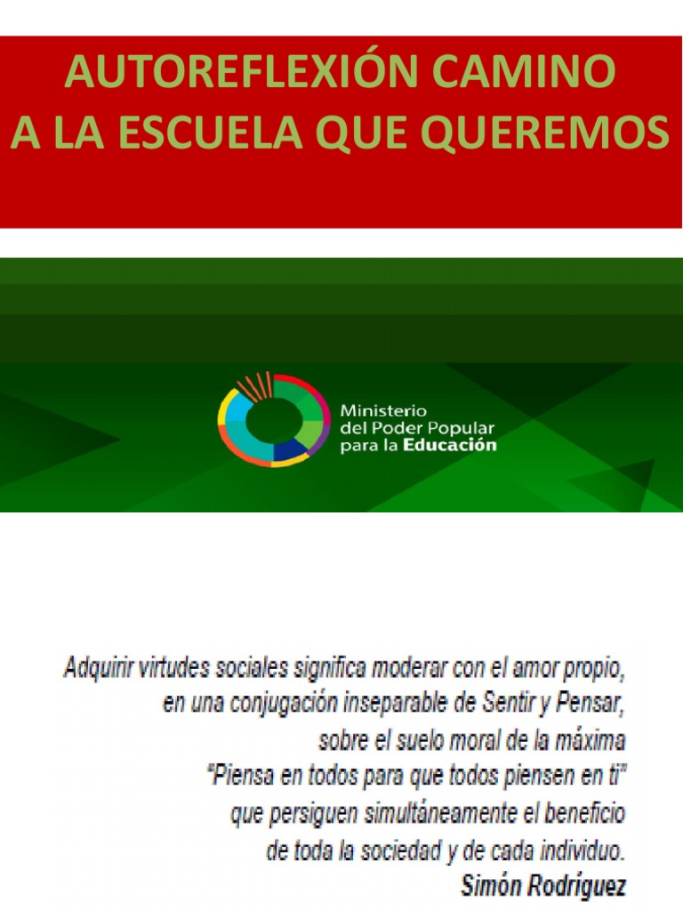 Autorreflexión La Escuela Que Queremos Mppe | PDF | Evaluación