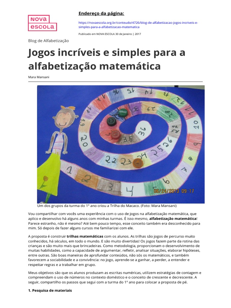 Jogos Incriveis e Simples para A Alfabetizacao Matematica | PDF ... Jogos Incriveis e Simples para A Alfabetizacao Matematica | PDF ...