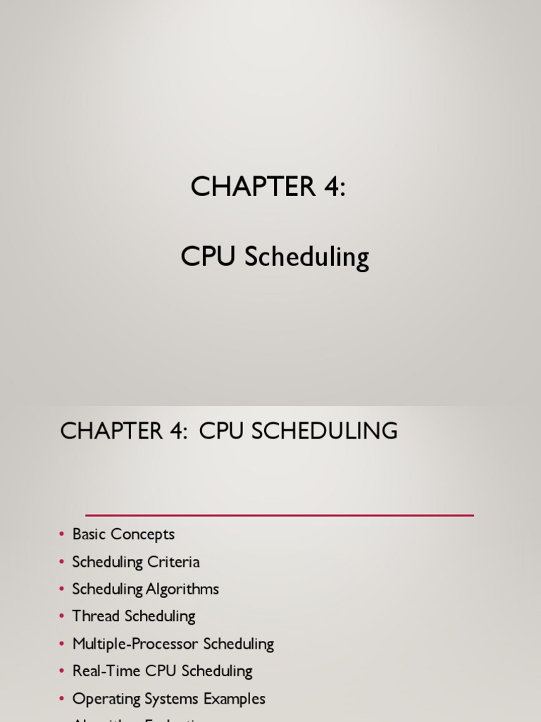 Ch4 Cpu Scheduling Pdf Scheduling Computing Process Computing