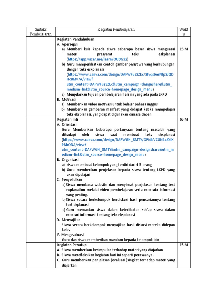Sintaks Pembelajaran | PDF