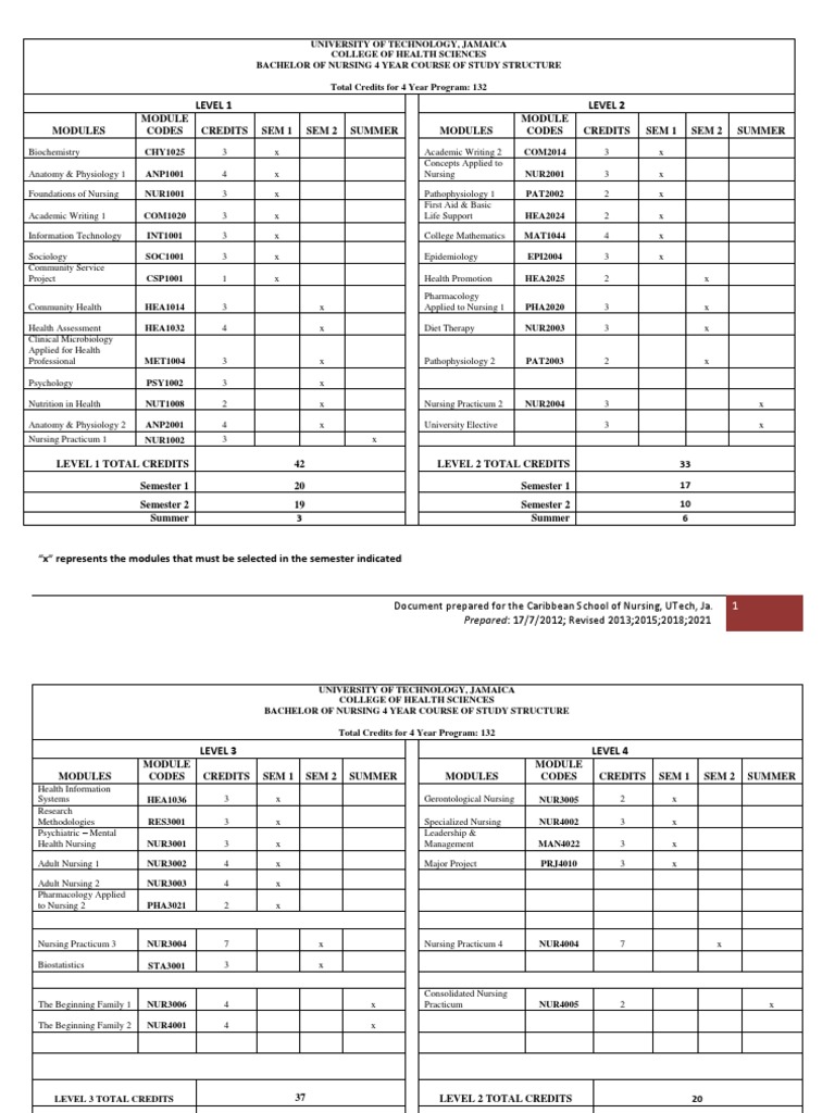 BSc. in Nursing - Module Selection Guide | PDF | Nursing | Bachelor's ...